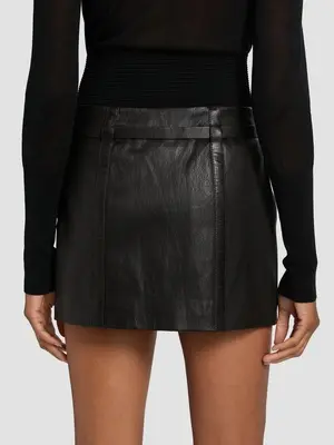 FRAME Leather Belted Miniskirt