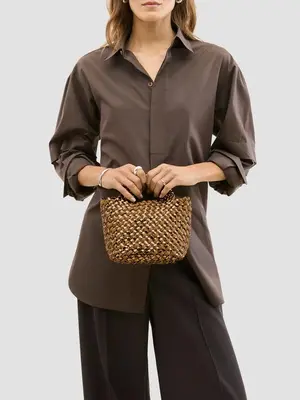 NAGHEDI St. Barths Petit Double Weave Top Handle Bag