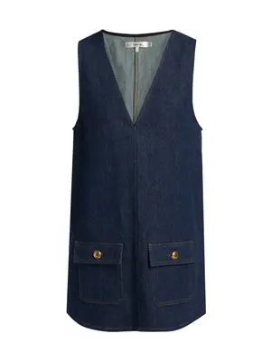 FRAME The Pinafore Denim Minidress