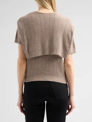 DH New York Jean Layered Knit Top
