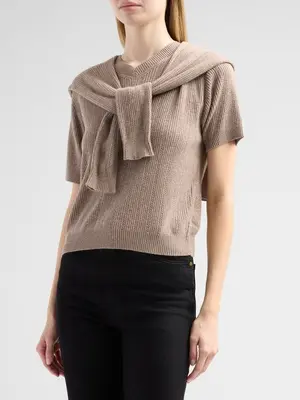 DH New York Jean Layered Knit Top