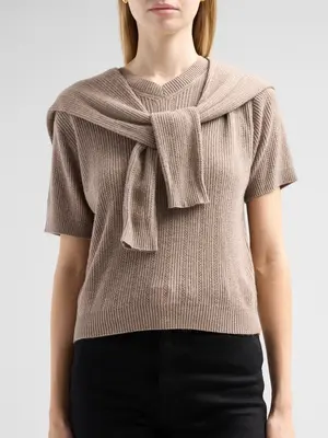 DH New York Jean Layered Knit Top