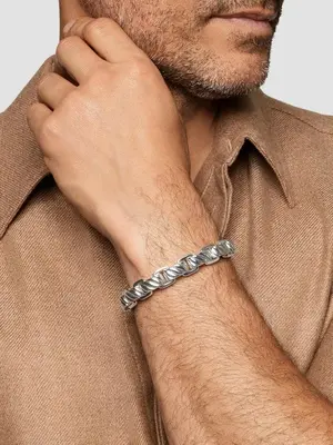 David Yurman Sculpted Cable Link Bracelet In Sterling 12mm