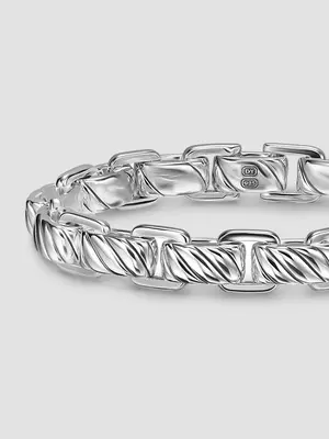 David Yurman Sculpted Cable Link Bracelet In Sterling 12mm