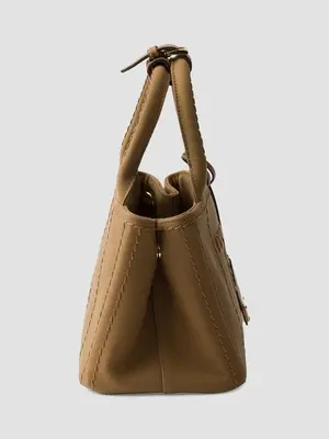 Prada Jardiniere Mini Cotton Canvas Top Handle Bag - Brown