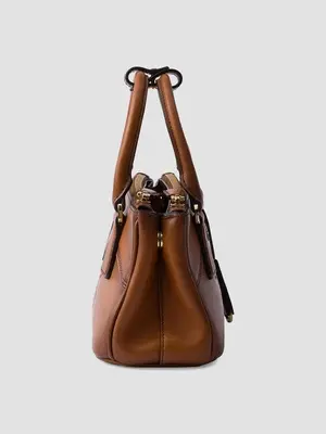 Prada Galleria Leather Mini Top Handle Bag - Brown