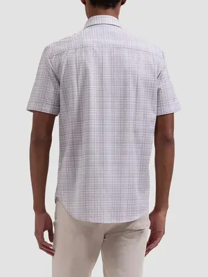 Bugatchi Miles Ooohcotton Short-sleeve Shirt - Limestone