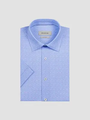 Bugatchi Miles Ooohcotton Short-sleeve Shirt - Periwinkle