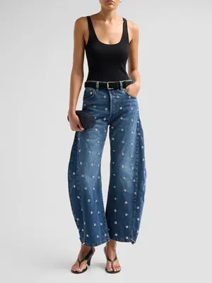 A.W.A.K.E. Mode A. W.a. K.e. Mode Studded Barrel-leg Jeans
