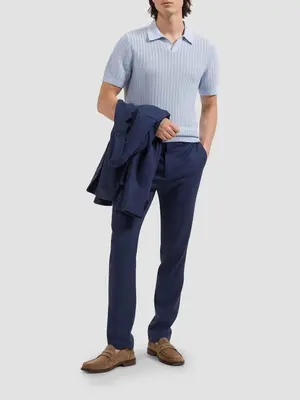Bugatchi Johnny Collar Cotton-silk Polo Shirt