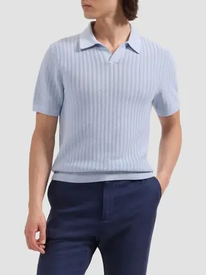 Bugatchi Johnny Collar Cotton-silk Polo Shirt
