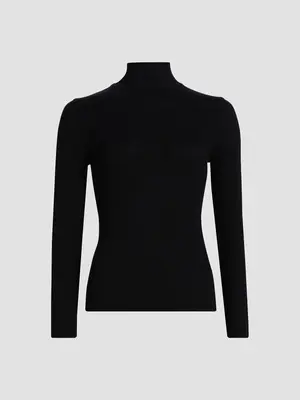 FRAME Fine Rib-knit Turtleneck - Black