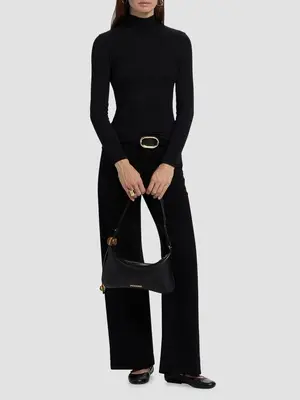 FRAME Fine Rib-knit Turtleneck - Black