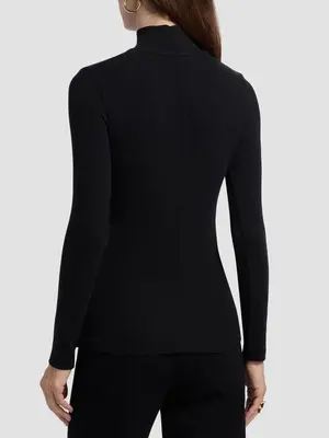 FRAME Fine Rib-knit Turtleneck - Black