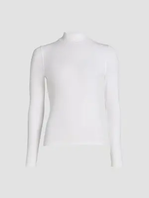 FRAME Fine Rib-knit Turtleneck - White