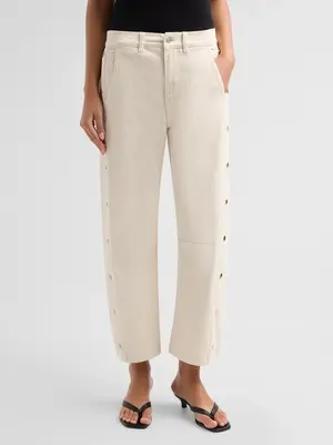 LE JEAN Frankie Studded Barrel-leg Jeans