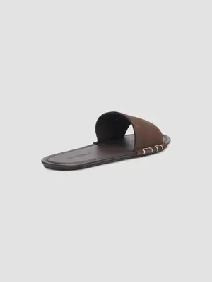 JW Anderson Loafer Suede Slide Sandals - Brown