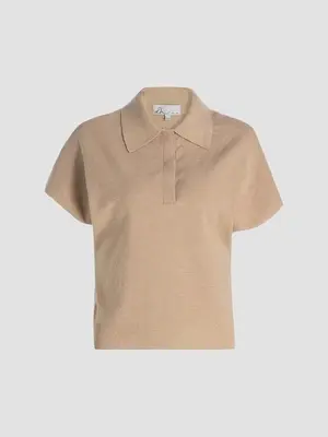 DH New York Dasha Cotton-cashmere Polo Top - Sable