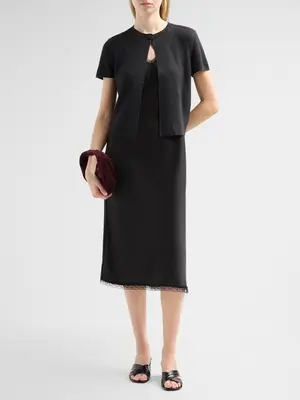 DH New York Viv Lace-trim A-line Midi Dress