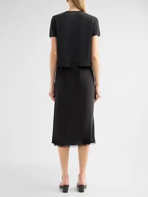 DH New York Viv Lace-trim A-line Midi Dress