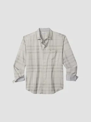 Tommy Bahama Silver Mist Plaid Long-sleeve Shirt