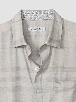 Tommy Bahama Silver Mist Plaid Long-sleeve Shirt