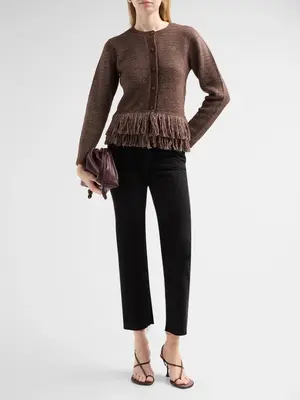DH New York Imara Fringe-trim Crewneck Top