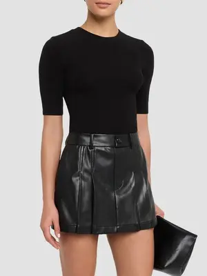 FRAME Rib Crewneck T-shirt - Black