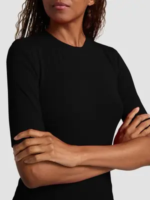 FRAME Rib Crewneck T-shirt - Black