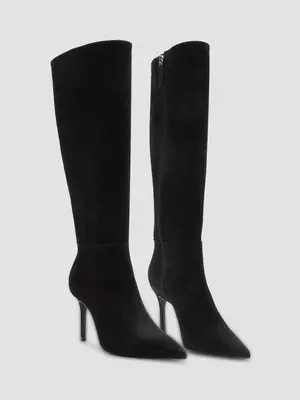 Schutz Mikki 80mm Nubuck Leather Knee-high Boots