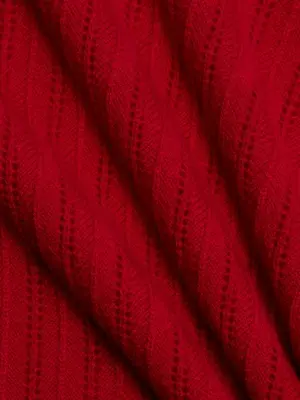 FRAME Ladder Pointelle Cashmere Short-sleeve Sweater - Raspberry