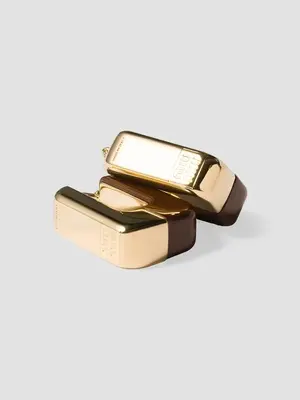 Miu Miu Enameled Metal Earrings - Brown