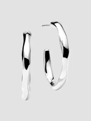 Ippolita Glamazon Sterling Squiggle Hoop Earrings/2.6 - Silver