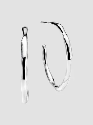 Ippolita Glamazon Sterling Squiggle Hoop Earrings/2.6