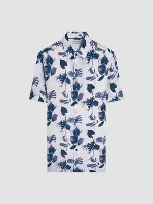 Bugatchi Orson Linen Shirt - Navy