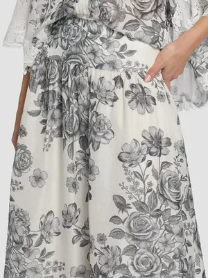 Kobi Halperin Lidia Floral Lace-trim Midi-skirt