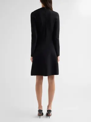 Lela Rose Floral Velvet Jacquard Knit Dress