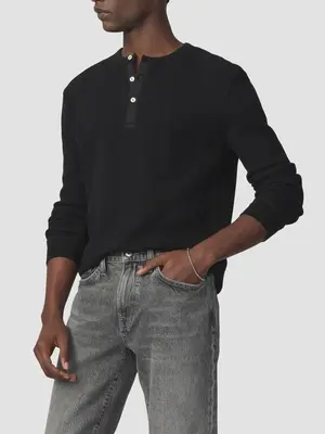 Joe's Jeans Waffle-knit Cotton Henley