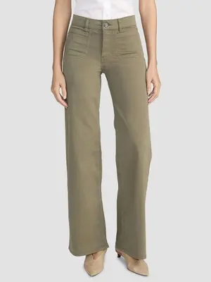FRAME Le Slim Palazzo Cotton-blend Wide-leg Jeans