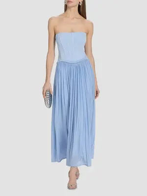 Simkhai Adalys Corset Ruched Maxi Dress