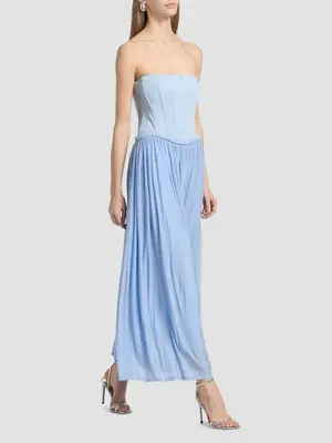 Simkhai Adalys Corset Ruched Maxi Dress