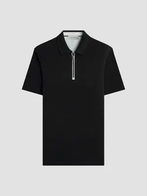 Bugatchi Performance Quarter-zip Polo Shirt - Black
