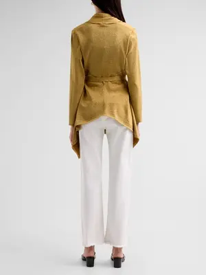 Kobi Halperin Tate Metallic Knit Cardigan - Gold