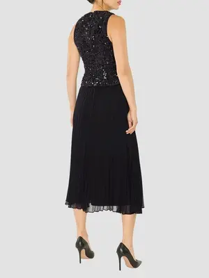 Likely Dorothea Sequin Pleated Midi-dress