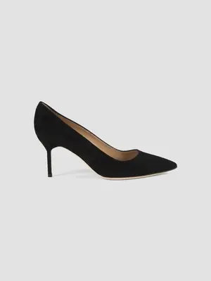 Manolo Blahnik Bb 70mm Suede Point Toe Pumps - Black