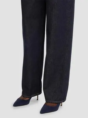 Manolo Blahnik Bb 70mm Suede Point Toe Pumps - Navy