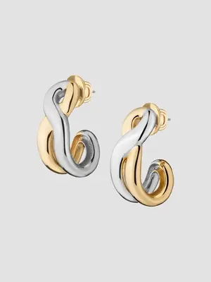 Demarson Odell 12k-gold-plated & Rhodium-plated Hoop Earrings - Two Tone