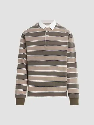 Joe's Jeans Striped Cotton Rugby Shirt - Tea Leaf Multi