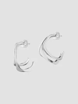 Demarson Sandro Rhodium-plated Hoop Earrings - Silver