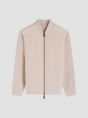 Bugatchi Soft Touch Bomber Jacket - Almond